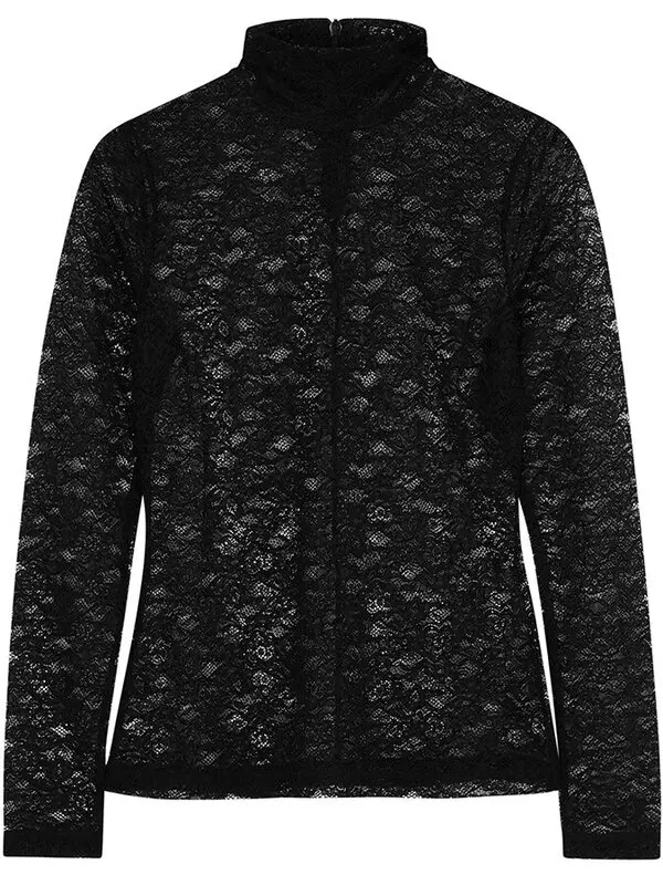 Red Valentino Black Stretch-lace Top