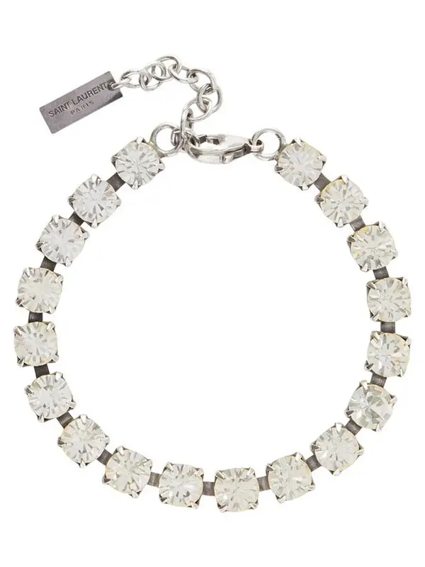 Saint Laurent Silver-tone Crystal Bracelet