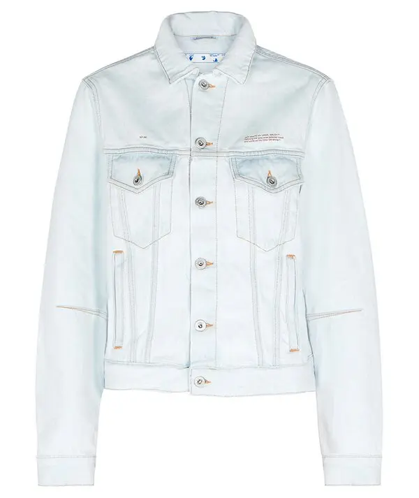 Off-White Light Blue Cut-out Denim Jacket