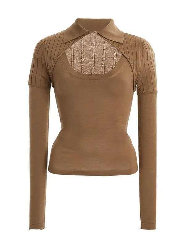 Jacquemus Albi Cutout Wool-blend Top