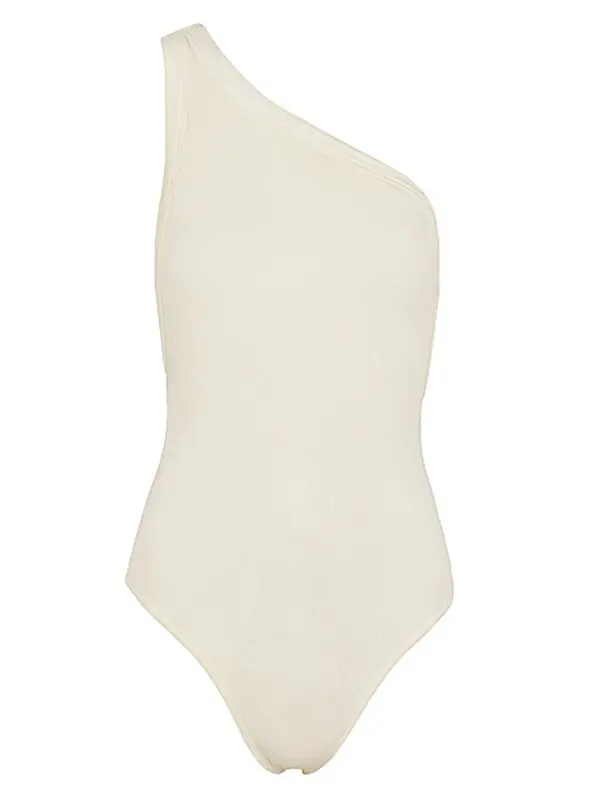 THE LINE BY K Aisling Ivory One-shoulder Stretch-jersey Bodysuit