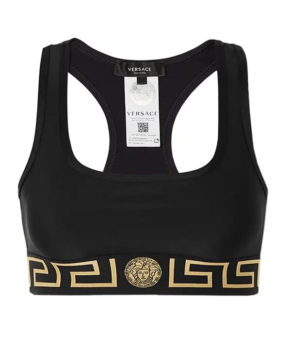 Versace Jacquard-trimmed Stretch Sports Bra