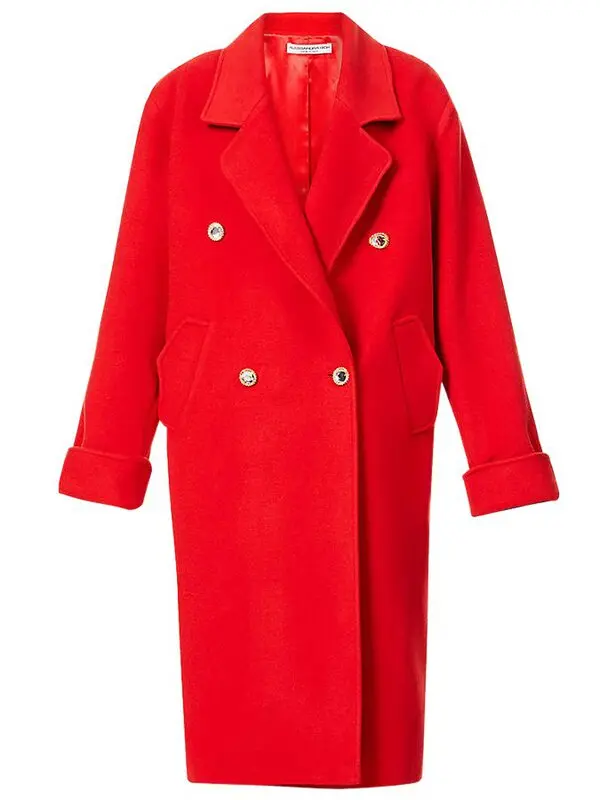 Alessandra Rich Double-breasted Oversized Wool And Cashmere-blend Coat