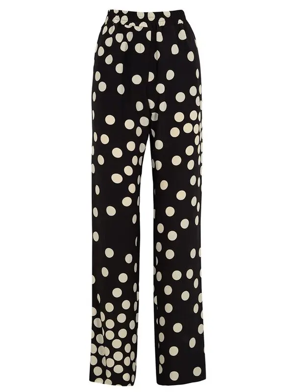 Valentino Garavani Polka-dot Silk Trousers