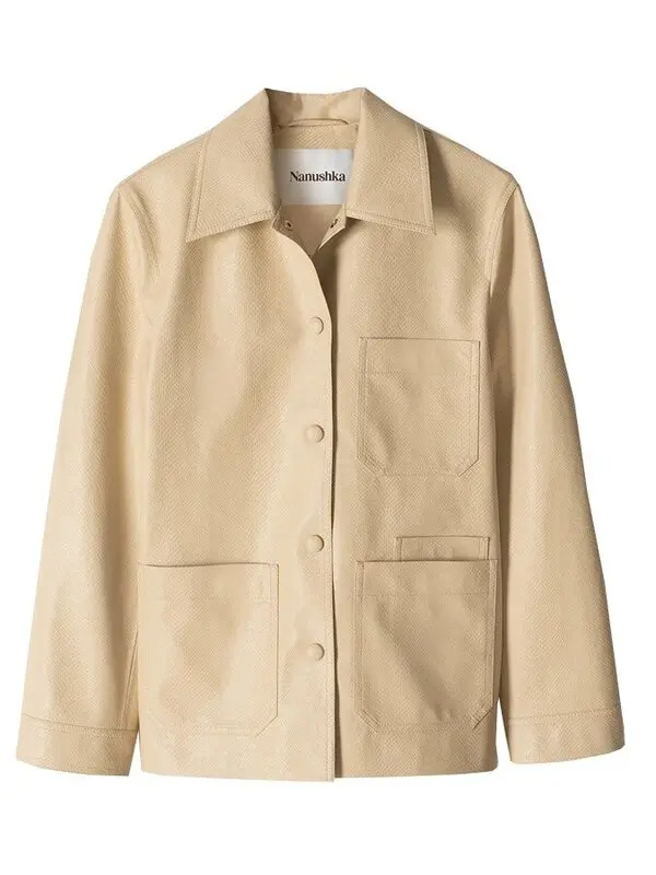 Nanushka Talli Snake-embossed Vegan Leather Overshirt