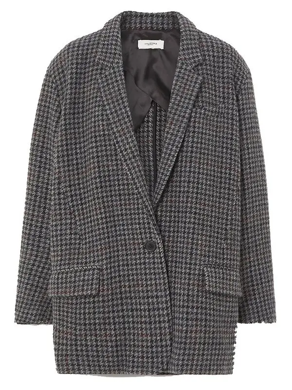Isabel Marant Kaito Houndstooth Wool-tweed Blazer