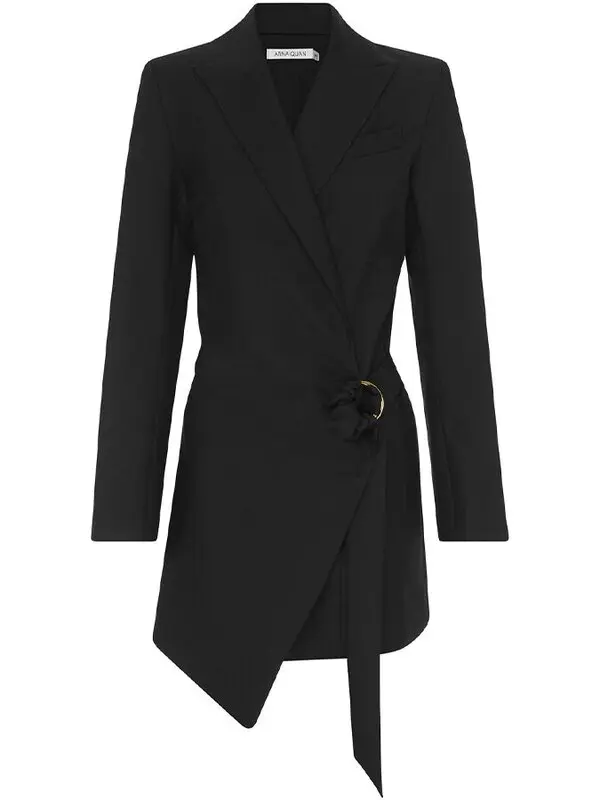Anna Quan Valentina Draped Wool Mini Blazer Dress