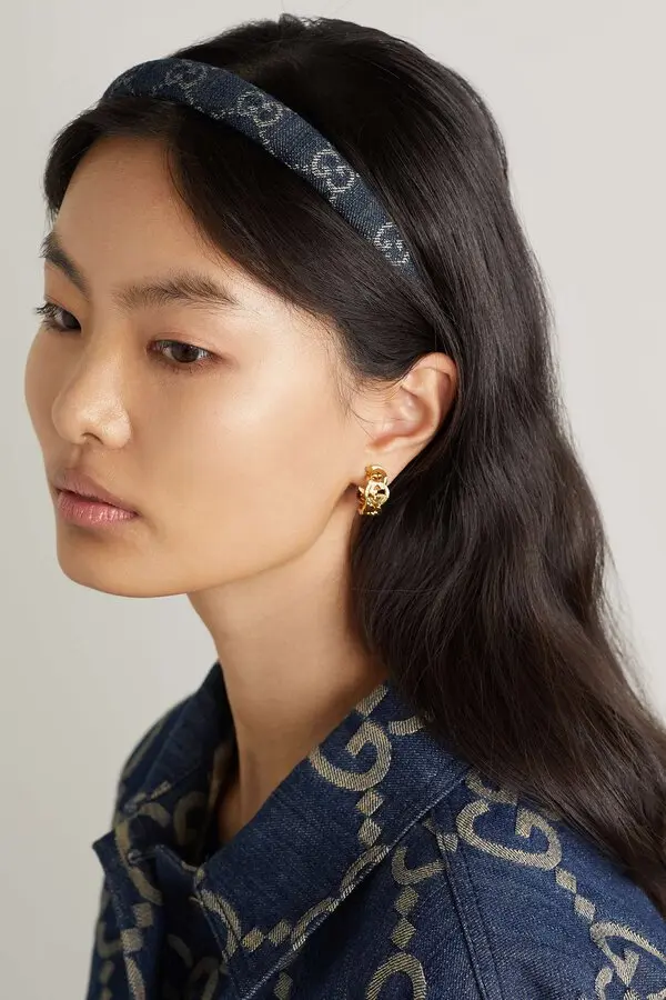 GUCCI Organic Denim-jacquard Headband
