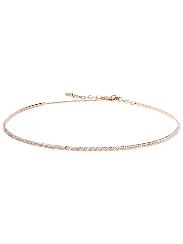DIANE KORDAS Bar 18-karat Rose Gold Diamond Choker