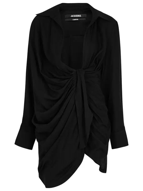 Jacquemus La Robe Bahia Black Twill Mini Dress