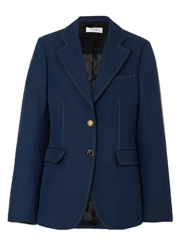 WALES BONNER Blues Topstitched Twill Blazer