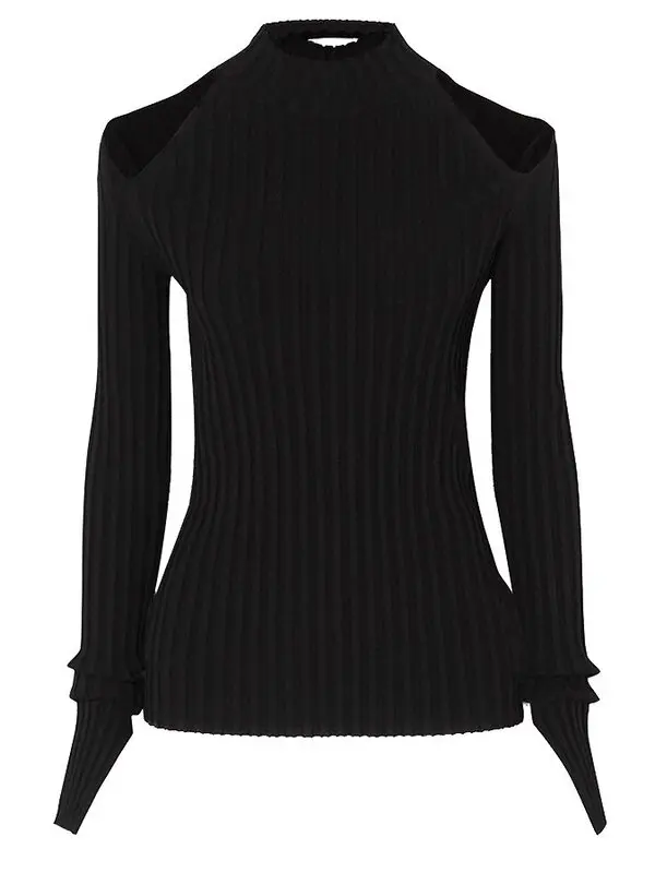 Helmut Lang Cutout Ribbed-knit Top