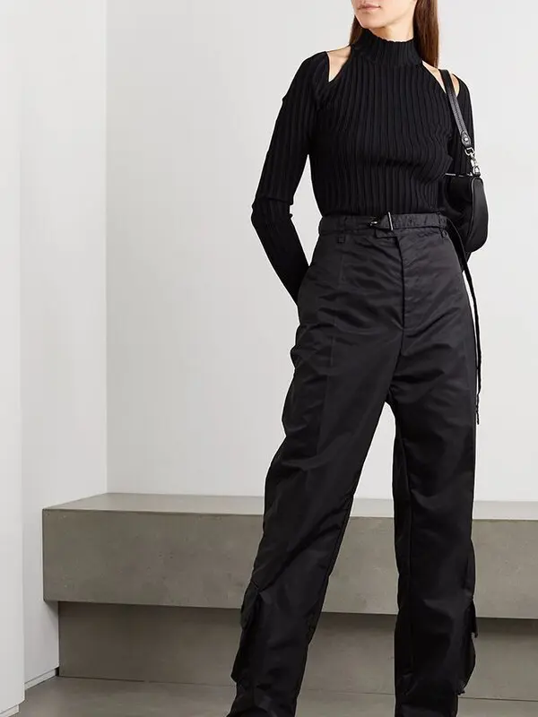 Helmut Lang Cutout Ribbed-knit Top
