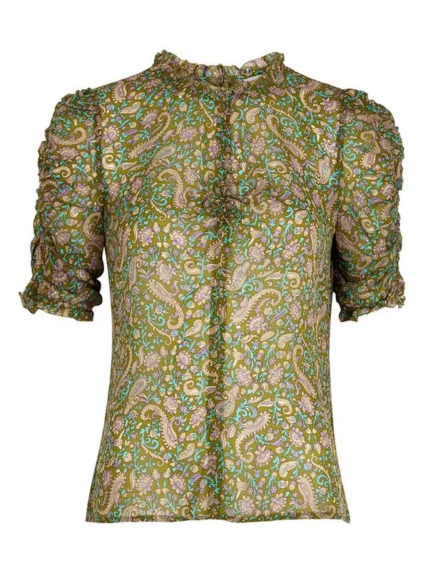 Veronica Beard Natuka Printed Silk-chiffon Blouse