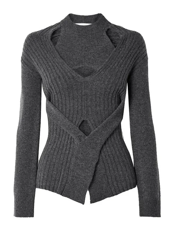 DION LEE Cutout Wool And Cashmere-blend Sweater