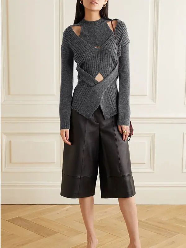 DION LEE Cutout Wool And Cashmere-blend Sweater