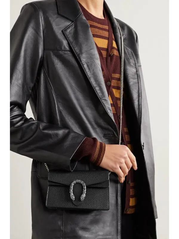 Gucci Net Sustain Dionysus Super Mini Textured-leather Shoulder Bag