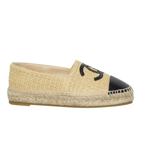 Chanel - Braided Fabric & Lambskin Espadrilles 