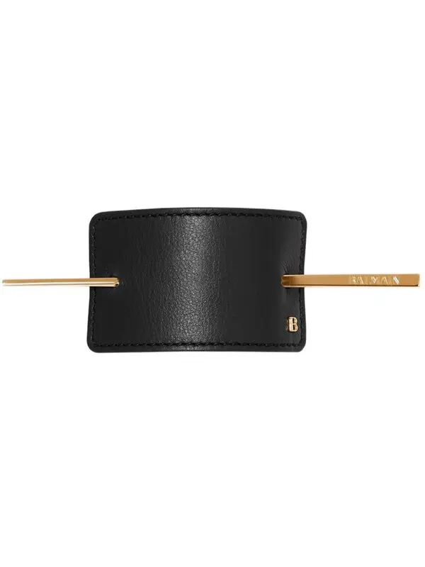 Balmain Gold-tone And Leather Hairclip
