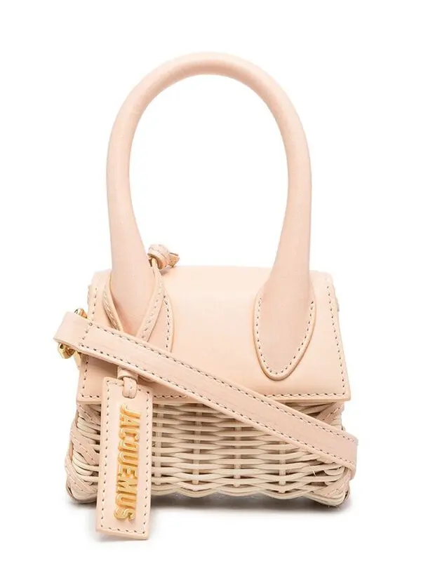 Jacquemus Le Chiquito Leather-trimmed Wicker Tote