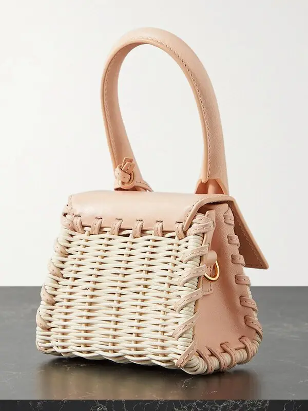 Jacquemus Le Chiquito Leather-trimmed Wicker Tote