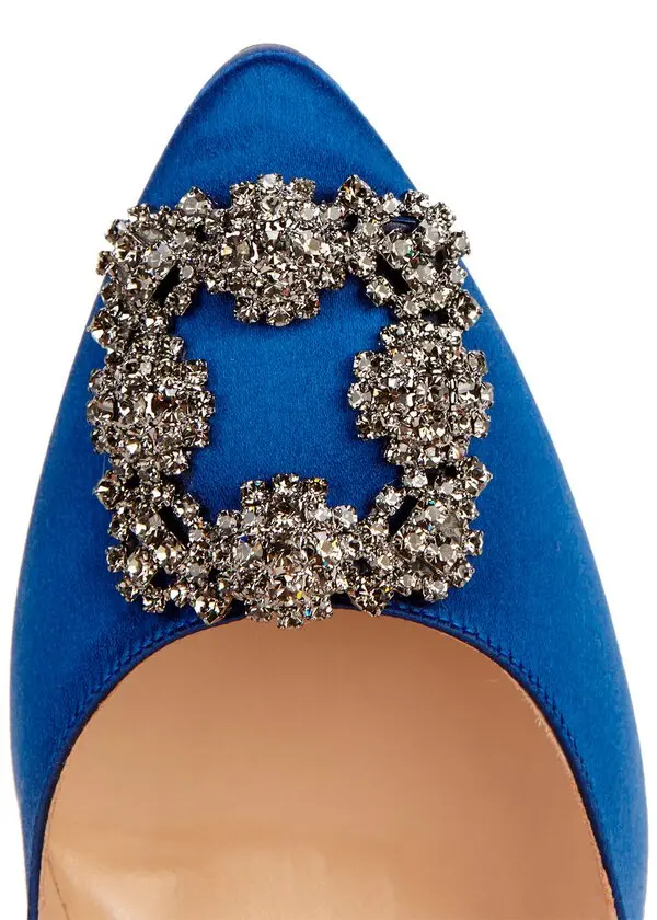 Manolo Blahnik Hangisi 105 Silk-satin Pumps - Blue