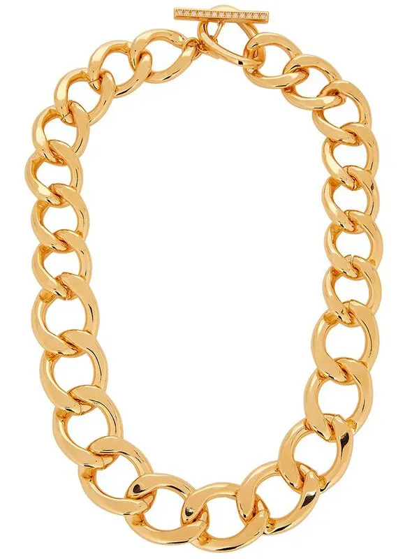 KENNETH JAY LANE Crystal-embellished Gold-tone Chain Necklace
