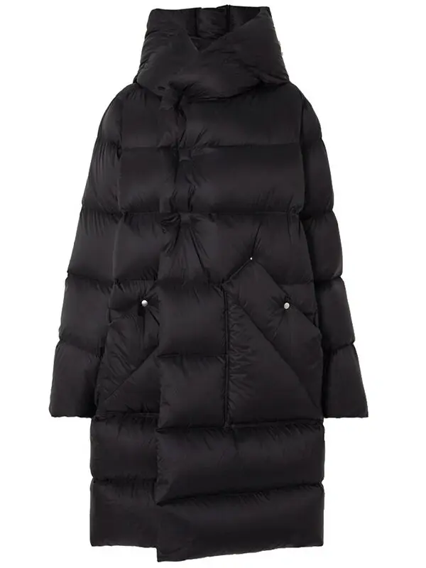 Rick Owens Hooded Quilted Shell Down Coat