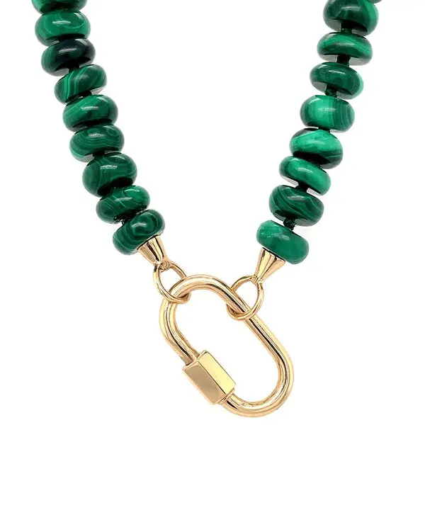 MARLA AARON Malachite Strand With Yellow Gold Loops