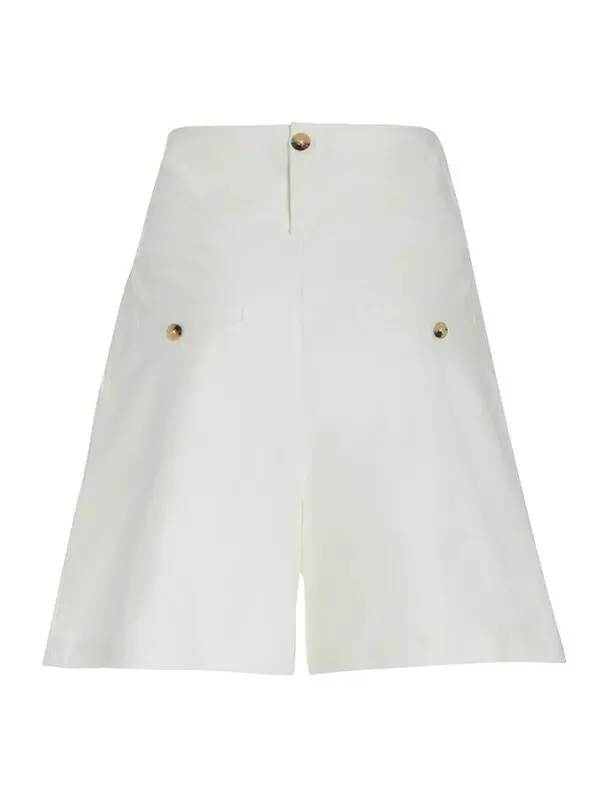 LANVIN Belted Cotton Wide-leg Shorts