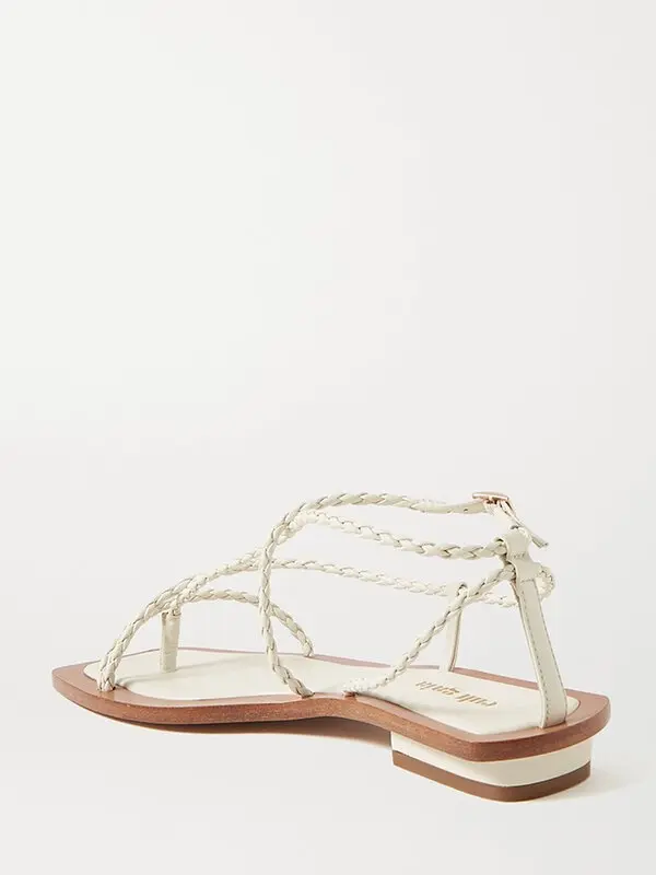Cult Gaia Juno Braided Leather Sandals