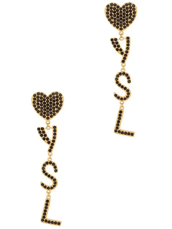 Saint Laurent Opyum Logo-embellished Clip-on Drop Earrings