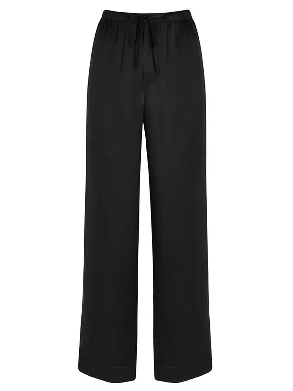 Vince Black Wide-leg Silk-satin Trousers