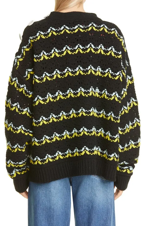 MERYLL ROGGE Layered Pointelle Merino Wool Sweater