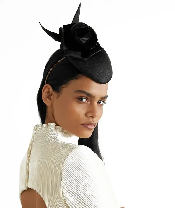Philip Treacy Embellished Satin And Straw Fascinator