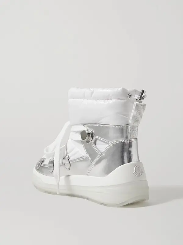 Moncler Insolux Metallic Leather And Padded Shell Ankle Boots