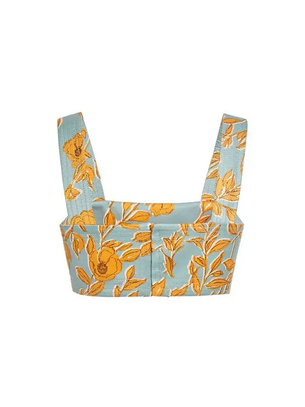 Alexis Val Floral-print Satin Top