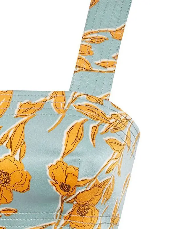 Alexis Val Floral-print Satin Top