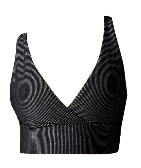 Carbon38 V-neck Shimmer Bra