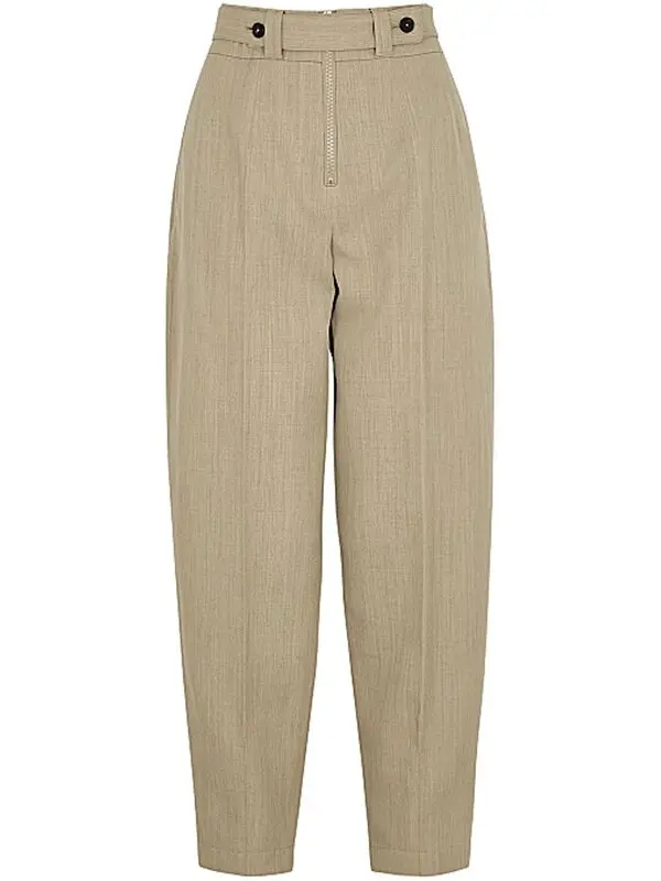 JIL SANDER Stone Tapered Wool Trousers