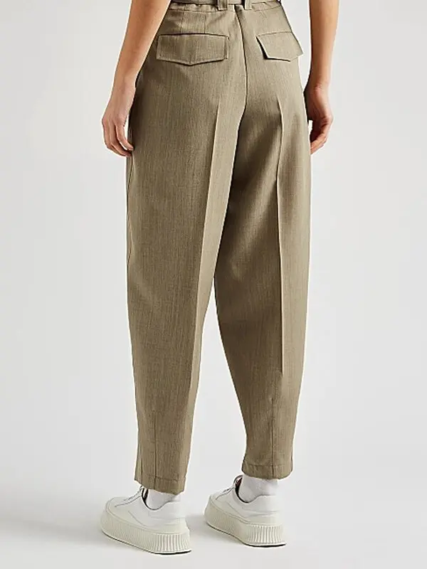 JIL SANDER Stone Tapered Wool Trousers