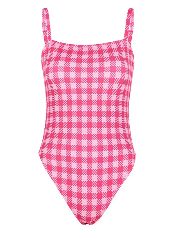 HOLIDAY THE LABEL Vacation Pink Gingham Swimsuit