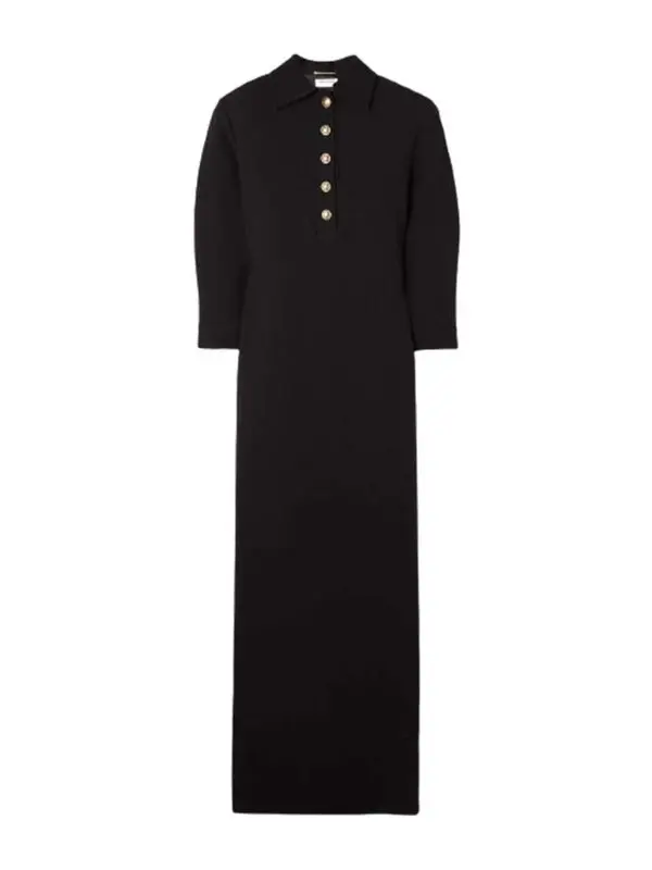 Saint Laurent Wool-crepe Maxi Dress