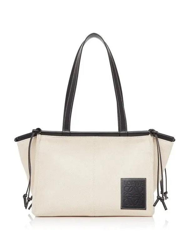 Loewe Cushion Small Leather-trimmed Canvas Tote