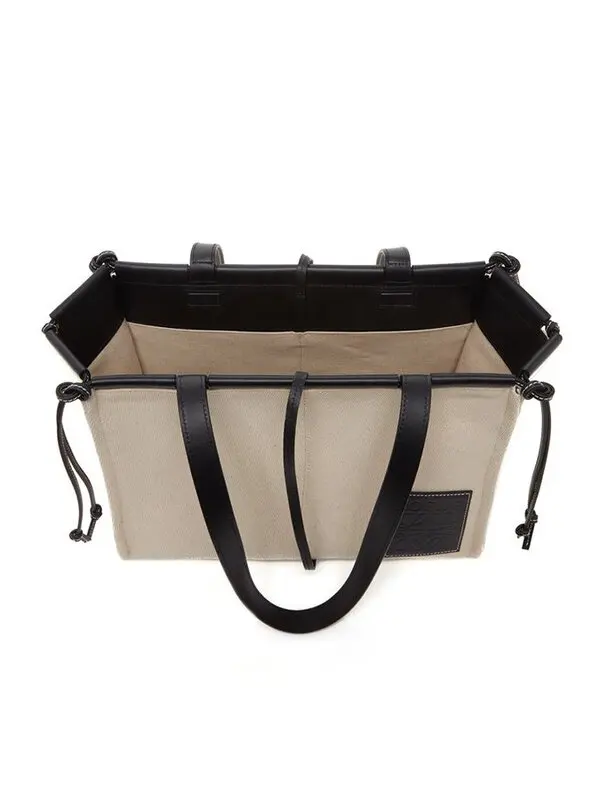 Loewe Cushion Small Leather-trimmed Canvas Tote