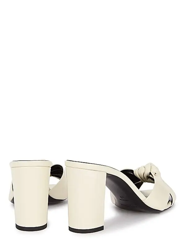 Saint Laurent Bianca 75 Off-white Leather Mules