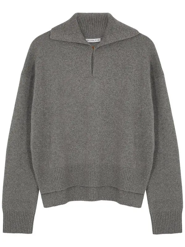 REJINA PYO Tate Grey Cashmere-blend Jumper