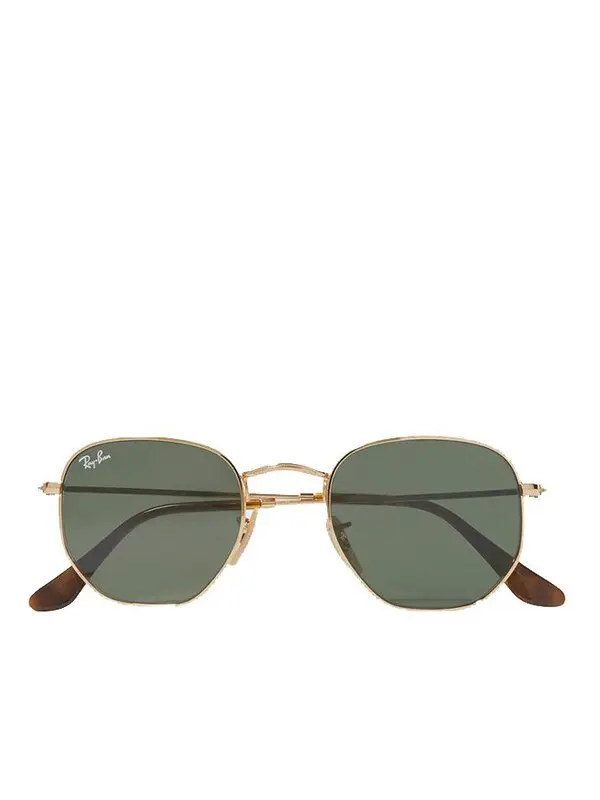 Ray-ban Hexagon-frame Gold-tone Sunglasses