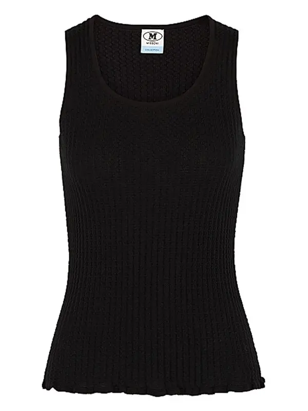 Missoni Black Textured-knit Tank