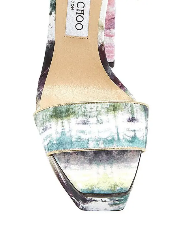 JIMMY CHOO Jax Tie-dye Leather Platform Sandals